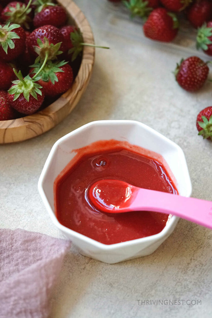 Strawberry Puree For Baby + Combination Ideas - ThrivingNest