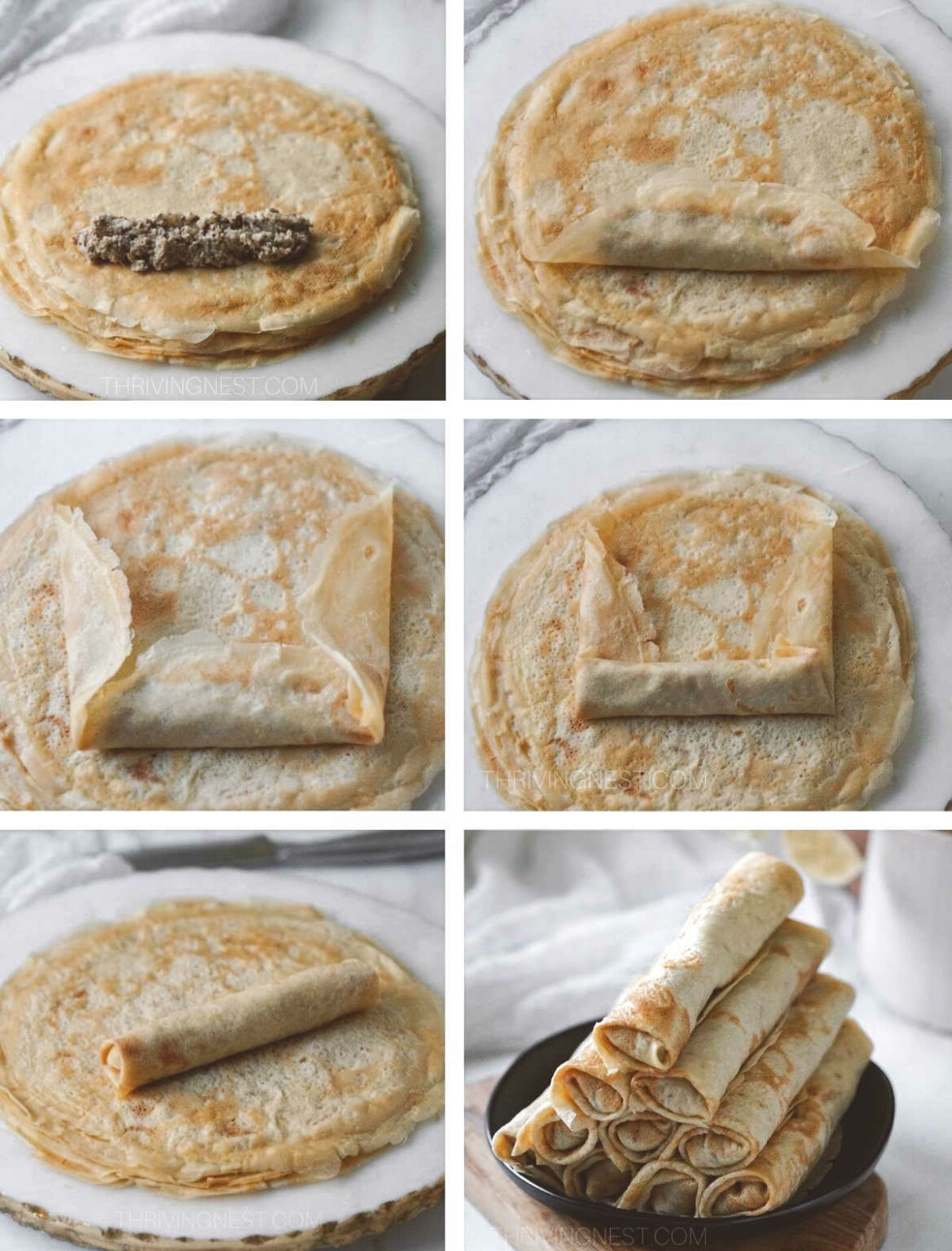 Chicken & Mushroom Crepe Rolls - Kid & Baby Friendly - ThrivingNest